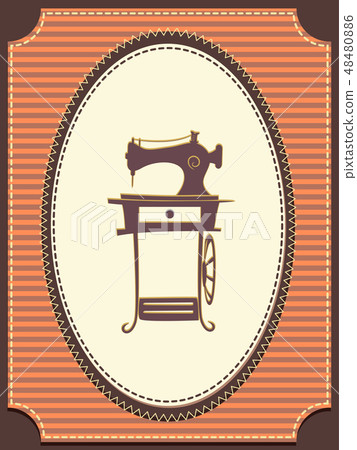 Vintage Sewing Machine Illustration - Stock Illustration [48480886] - PIXTA