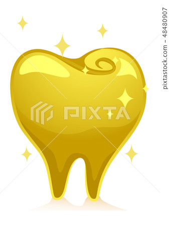 Gold Tooth Shiny Illustration - Stock Illustration [48480907] - PIXTA
