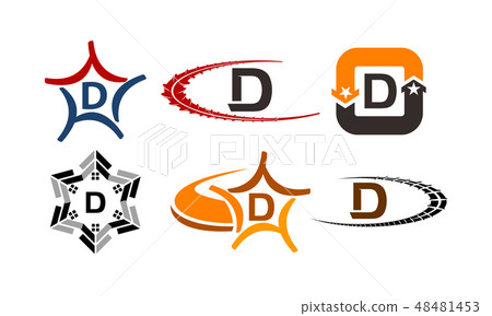 Logotype D Modern Template Set-插圖素材 [48481453] - PIXTA圖庫