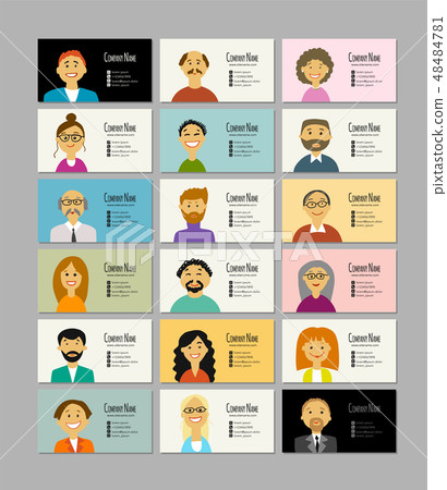 Business cards with people portraits for your... - Stock Illustration ...
