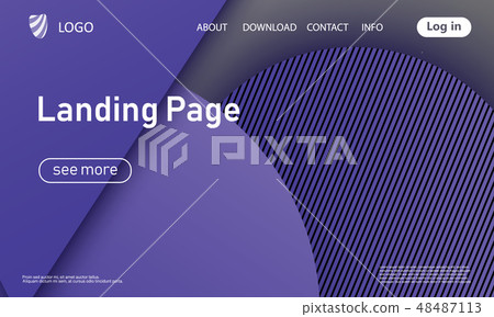 Website landing page. Material design. - Stock Illustration [48487113 ...