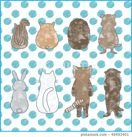 Cute animal back - Stock Illustration [48493401] - PIXTA