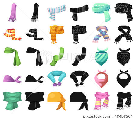 Vector illustration of scarf and shawl sign....-插圖素材 [48498504] - PIXTA圖庫