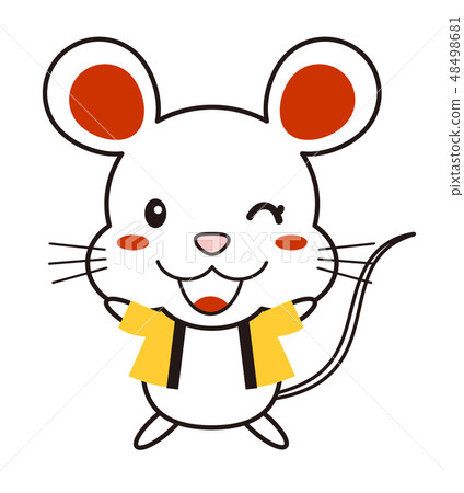 Rat mouse that is playing a banzai in a coat - Stock Illustration ...