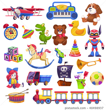 Kids toys set. Toy kid child preschool house... - Stock Illustration ...