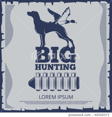 Big hunting poster design with duck - Stock Illustration [48508373] - PIXTA