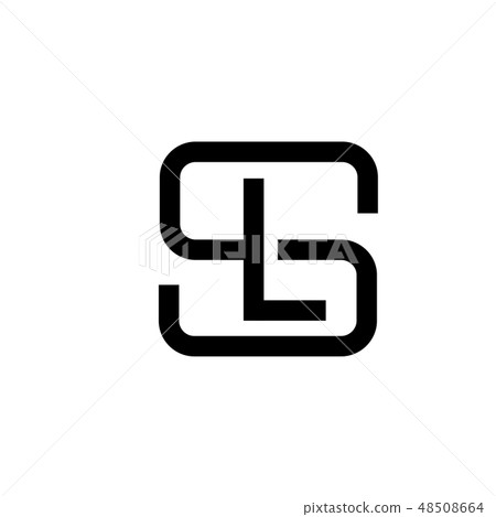 creative monochrome concept letter S, SL, letter L - Stock Illustration ...