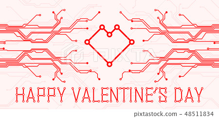 Valentines Day Abstract Technology - Stock Illustration [48511834] - PIXTA