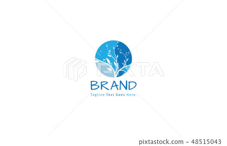 Tree Nature branch Blue vector logo design - Stock Illustration ...