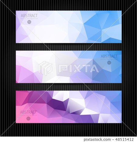 Blue banners set triangle abstract background - Stock Illustration ...