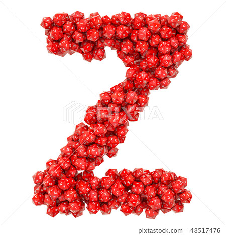 Alphabet letter Z from red twenty-sided dice - Stock Illustration ...