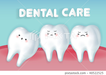 cute cartoon wisdom teeth - Stock Illustration [48522525] - PIXTA