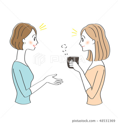 Conversation tea woman illustration - Stock Illustration [48531369] - PIXTA