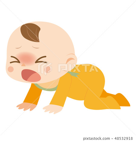 Baby crawling while crying - Stock Illustration [48532918] - PIXTA