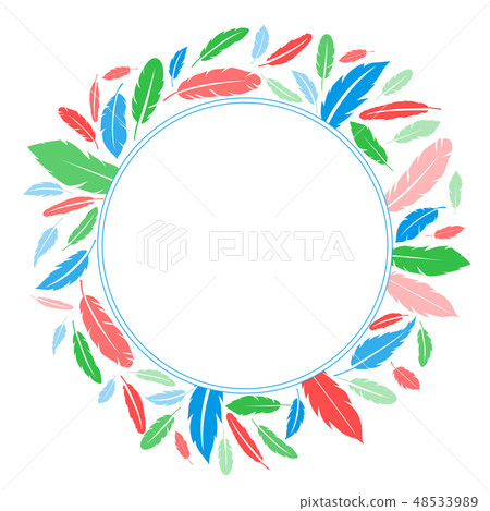 Round feather frame design. - Stock Illustration [48533989] - PIXTA