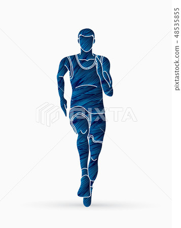 Runner jogger,Athletic Running front view vector - Stock Illustration ...