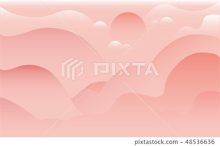 pink gradient Mountain with sunset sunrise - Stock Illustration ...