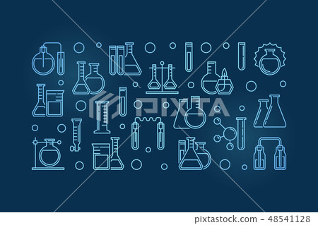 Laboratory equipment outline vector blue modern... - Stock Illustration ...