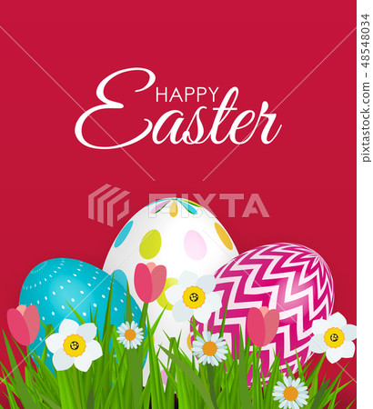 Abstract Happy Easter Template Holiday Background - Stock Illustration ...