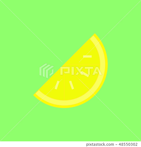 Lemon slice on the green background - Stock Illustration [48550302] - PIXTA