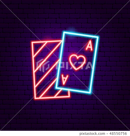 Playing Card Ace Neon Sign - Stock Illustration [48550756] - PIXTA