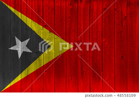 East Timor flag painted on old wood plank - Stock Illustration ...
