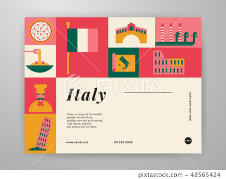 Italy travel graphic content layout - Stock Illustration [48565424] - PIXTA