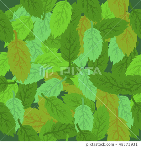 Spring Leaves Seamless Background. Green Fresh... - Stock Illustration ...