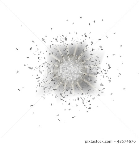 Explosion Cloud of Grey Pieces. Sharp Particles... - Stock Illustration ...