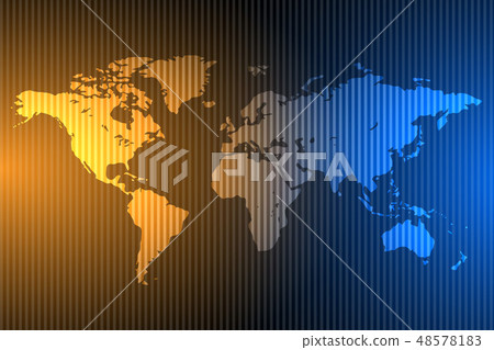 Blue and orange global map background, horizontal - Stock Illustration ...