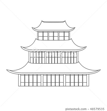 Traditional Chinese House Drawing