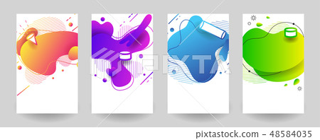 Set abstract colorful liquid geometric shape - Stock Illustration ...