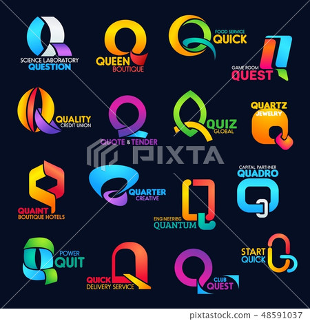 Q letter corporate identity business font icons - Stock Illustration ...