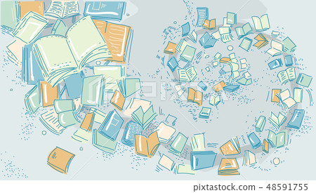 Books Swirl Design Illustration - Stock Illustration [48591755] - PIXTA