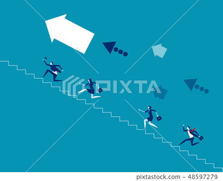 Business team climb stair. Concept business - Stock Illustration ...