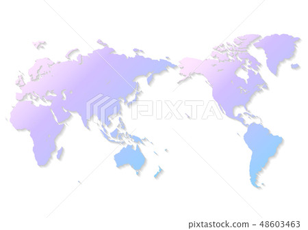 White background and light pink and blue world map - Stock Illustration ...