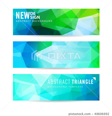 Blue banners set triangle abstract background - Stock Illustration ...