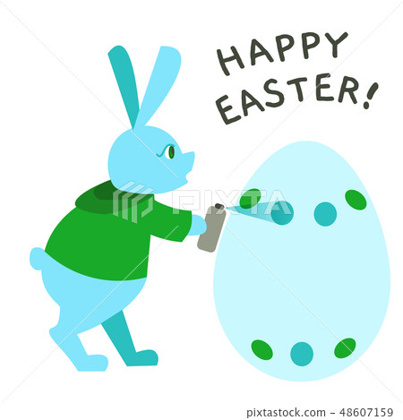 Color Easter bunny painting graffiti - Stock Illustration [48607159 ...