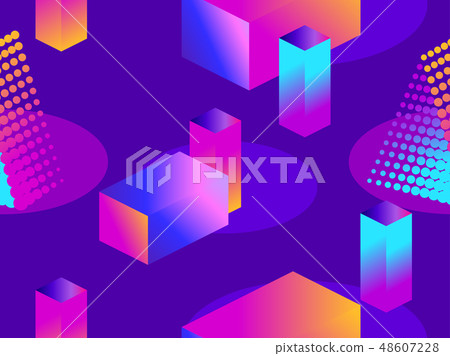 Futuristic seamless pattern with geometric shapes - Stock Illustration ...