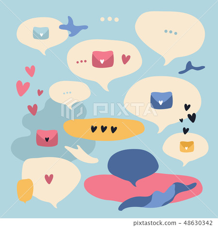 Hand drawn graphic design elements set Messages... - Stock Illustration ...