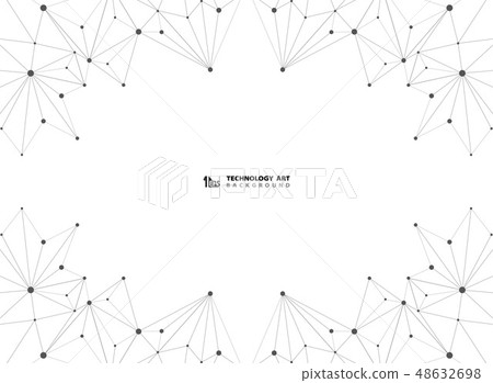 Abstract black technology connection line on white - Stock Illustration ...