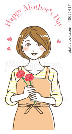 Mother's Day Carnation Mom's smile - Stock Illustration [48635417] - PIXTA