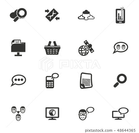 Data analytic and social network icons set - Stock Illustration ...