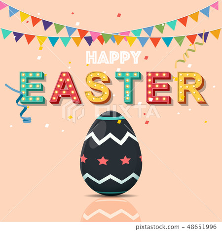 Happy easter's day greeting card. - Stock Illustration [48651996] - PIXTA