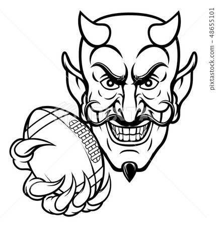 Devil American Football Sports Mascot - Stock Illustration [48655101 ...