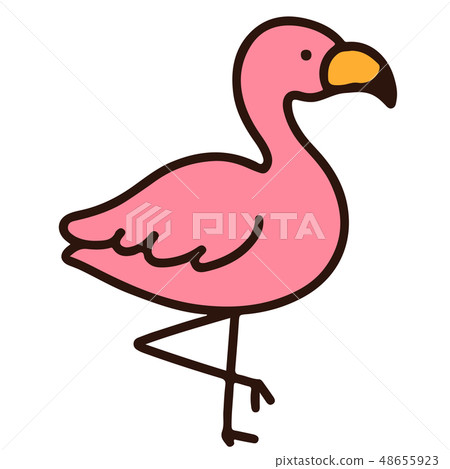Simple and cute flamingo illustration with main... - Stock Illustration ...