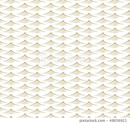 Japanese hand drawn wave pattern vector.Gold ocean - Stock Illustration ...