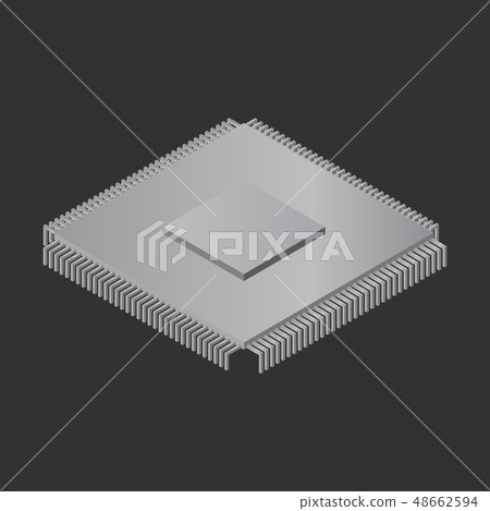 Isometric CPU micro chip. Color vector image - Stock Illustration ...