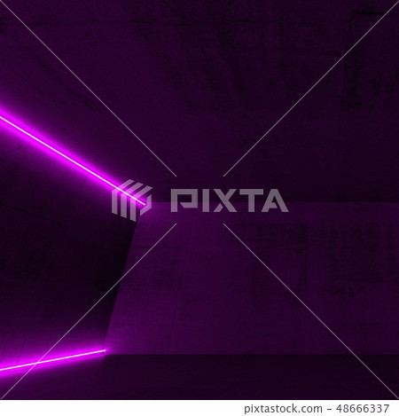Purple neon lights, square 3d render - Stock Illustration [48666337 ...