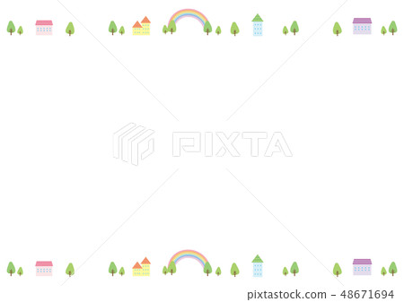 Frame material - cute landscape 5 - Stock Illustration [48671694] - PIXTA
